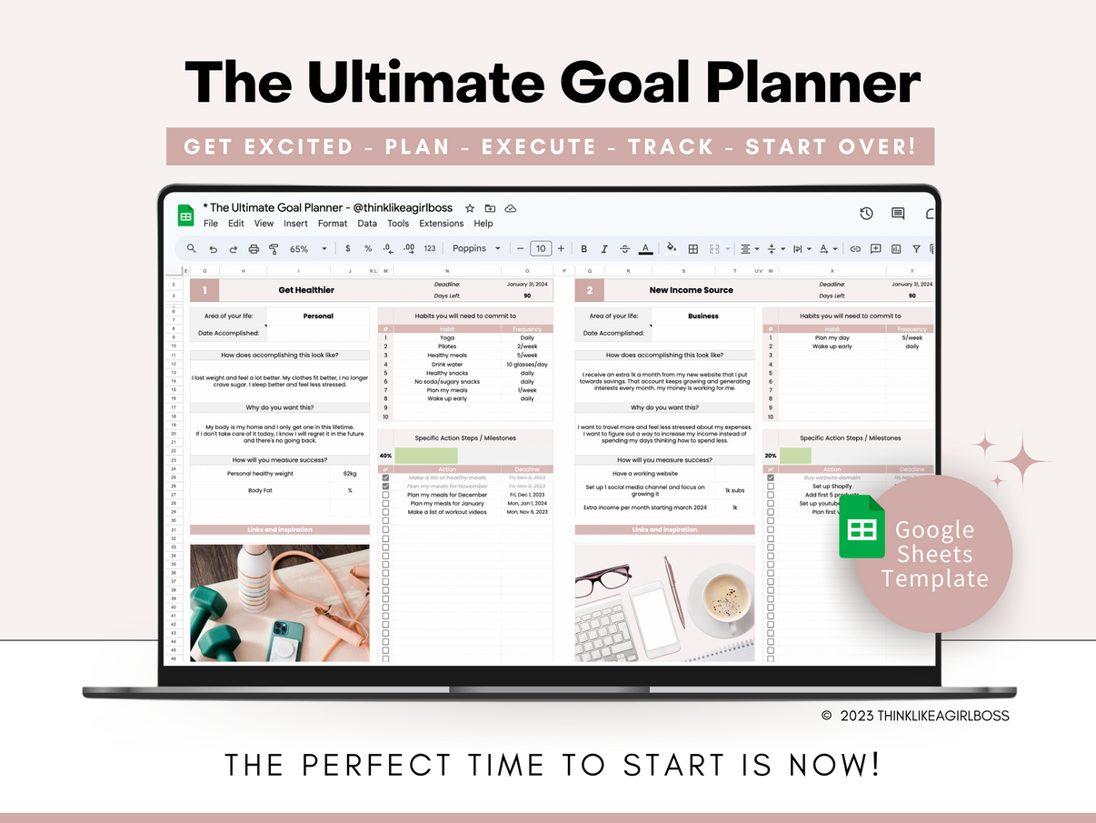 The Ultimate Goal Planner - V1 Pink – Think Like A Girl Boss