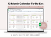12 Month Calendar To-Do List - V1 Pink – Think Like A Girl Boss
