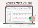 Simple 12 Month Calendar - V1 Pink – Think Like A Girl Boss
