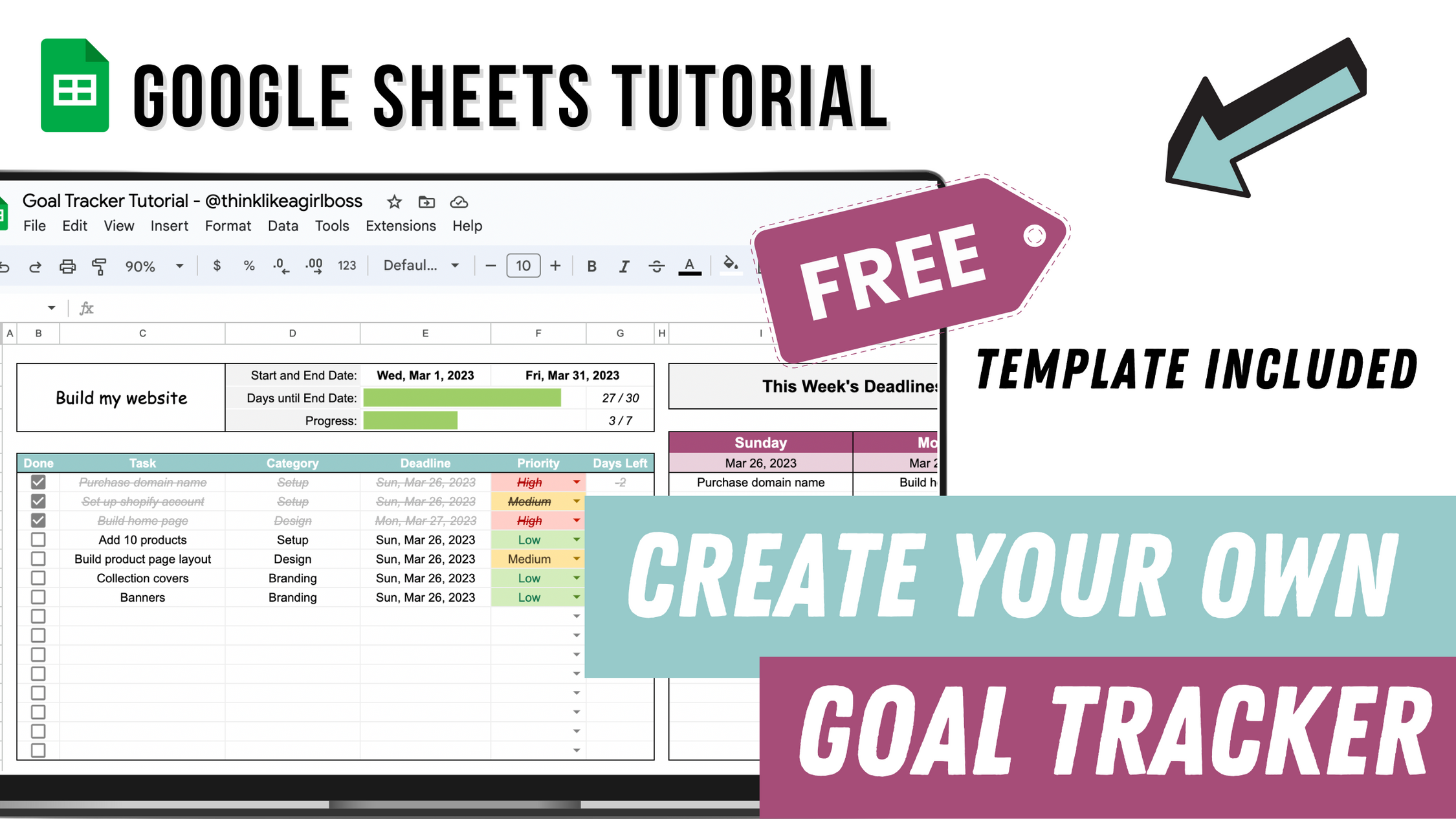 FREE YouTube tutorials – Think Like A Girl Boss