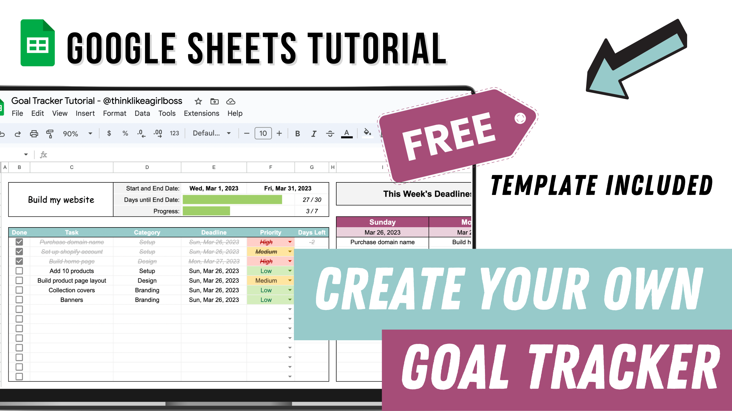 FREE YouTube tutorials – Think Like A Girl Boss