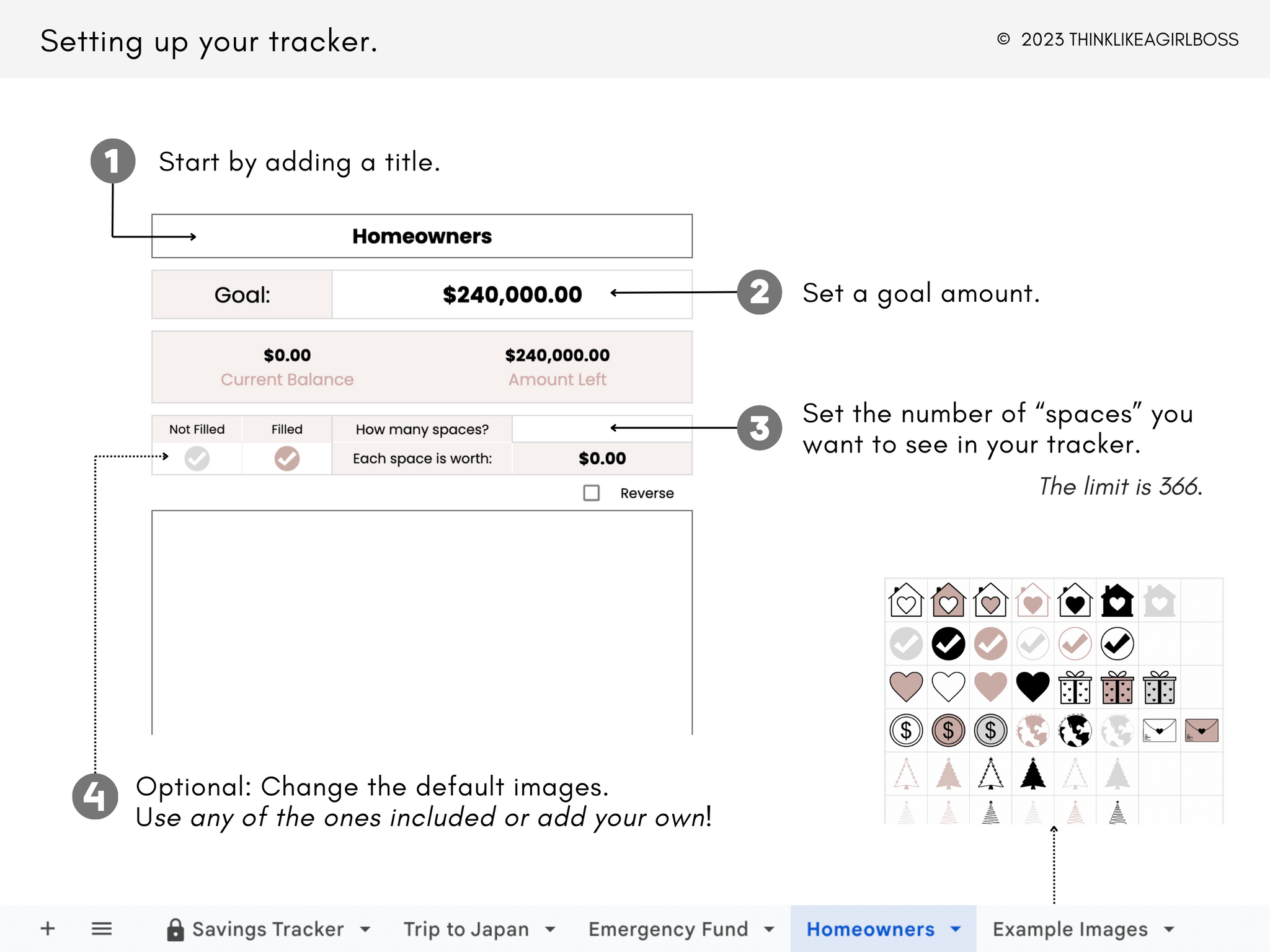 Simple Savings Tracker - Pink - V1 – Think Like A Girl Boss