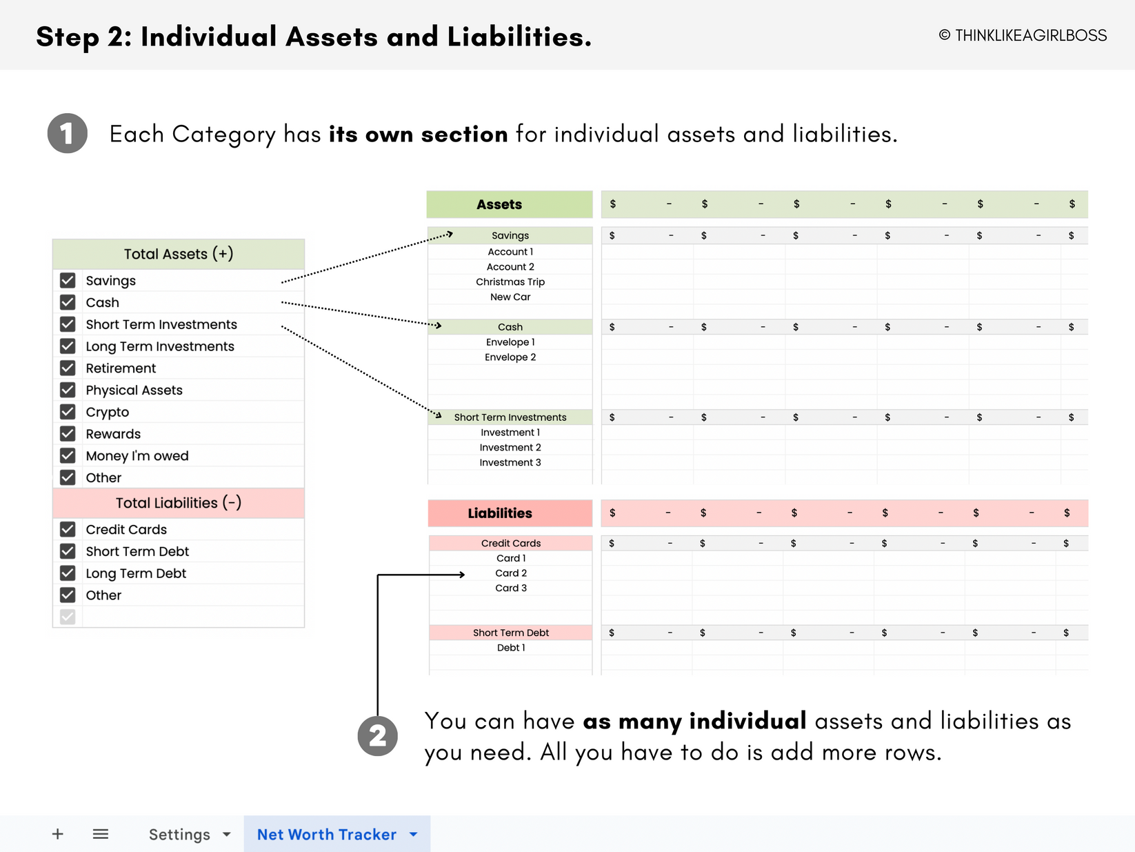 Net Worth Tracker - V1 – Think Like A Girl Boss