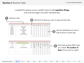 12 Month Calendar To-Do List - V1 Pink – Think Like A Girl Boss