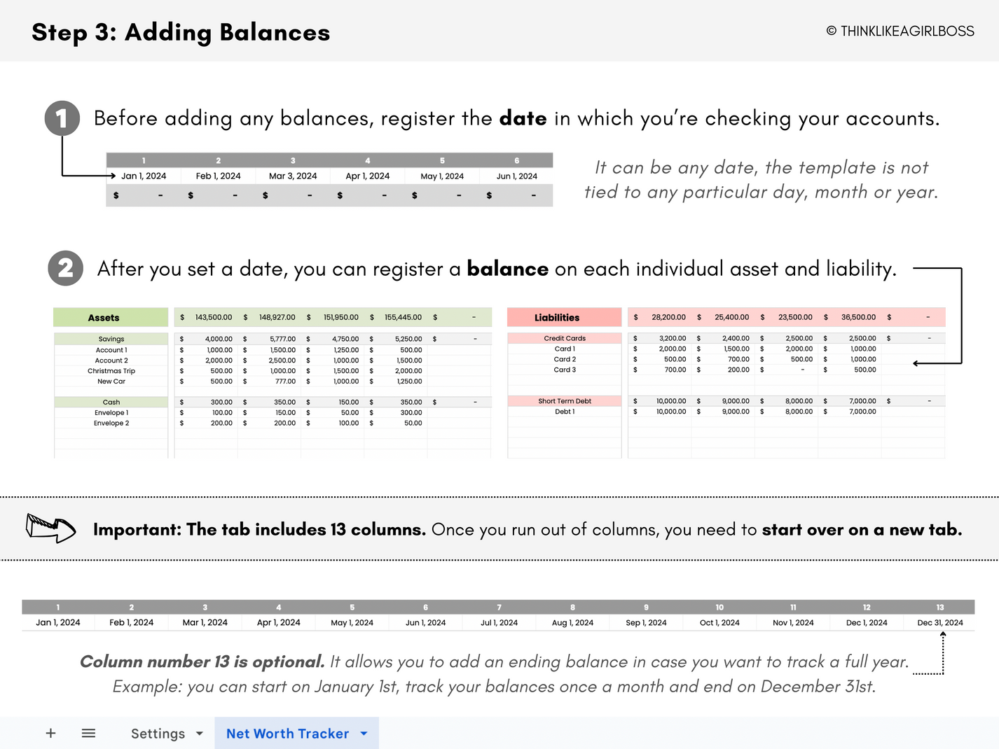 Net Worth Tracker - V1 – Think Like A Girl Boss