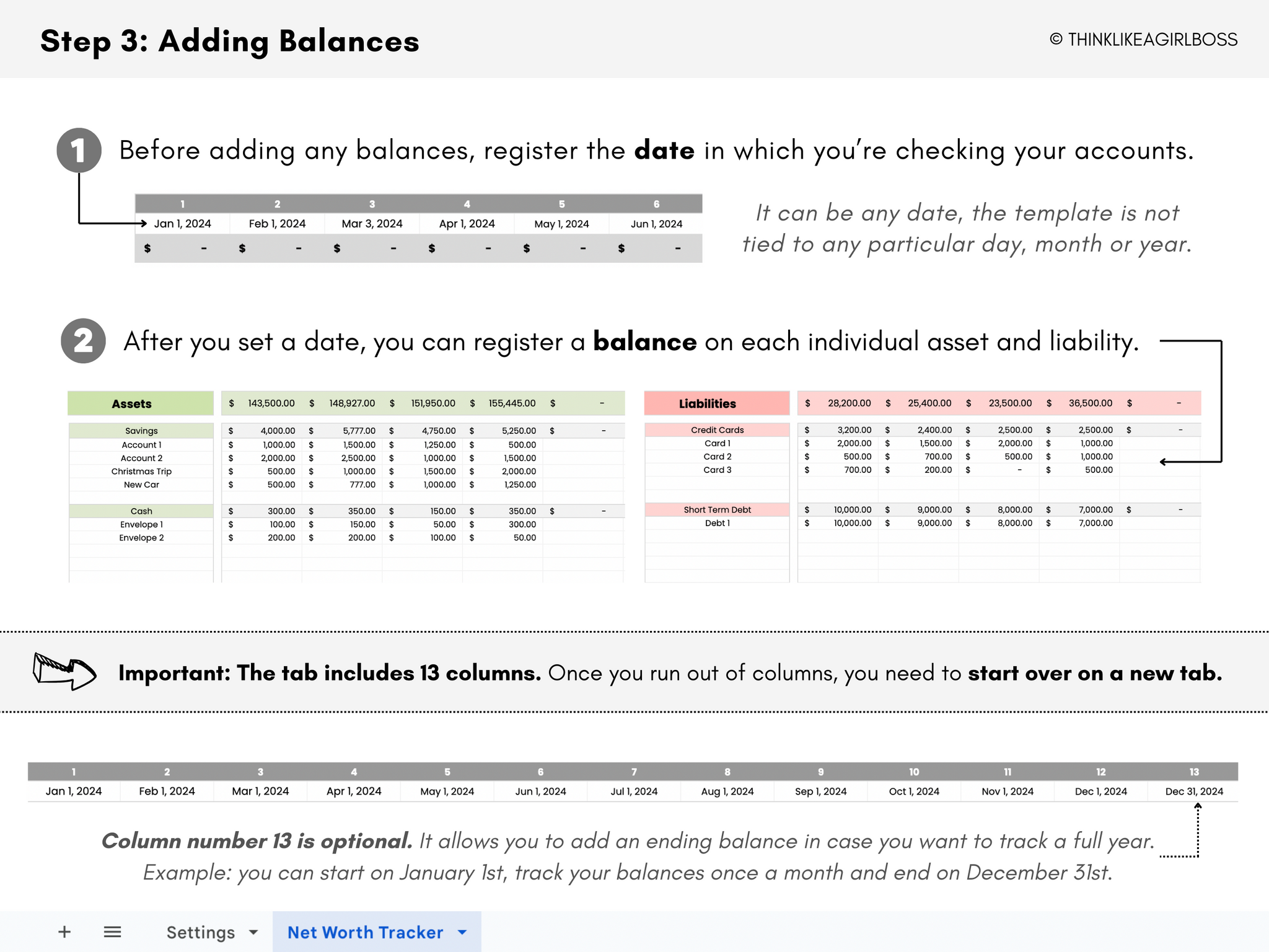 Net Worth Tracker - V1 – Think Like A Girl Boss