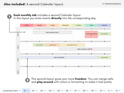 Simple 12 Month Calendar - V1 Rainbow – Think Like A Girl Boss
