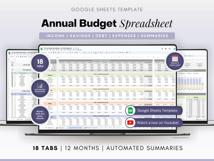 Annual Budget Spreadsheet - V1 – Think Like A Girl Boss