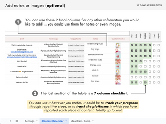 Simple Social Media Content Calendar - V1 Pink – Think Like A Girl Boss